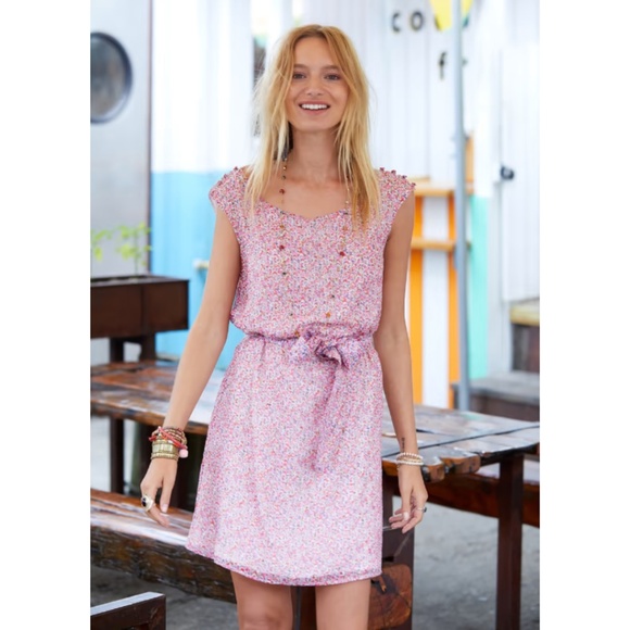 Sezane | Dresses | Sezane Pink Multicolored Dress In Size 34xs | Poshmark